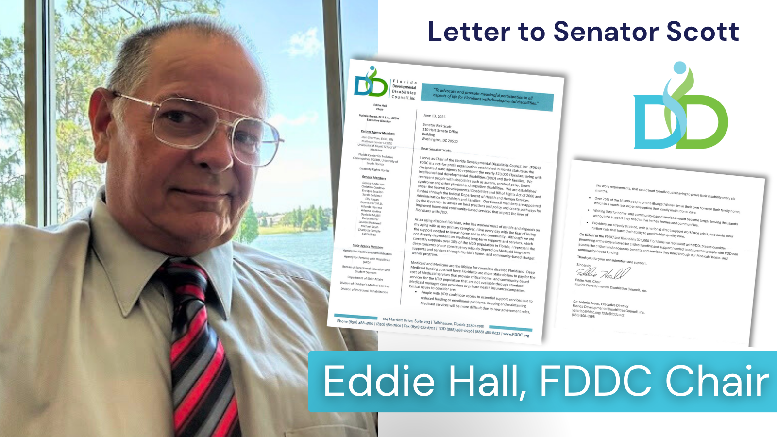 Letter to Senator Scott from FDDC Chair Eddie Hall - FDDC